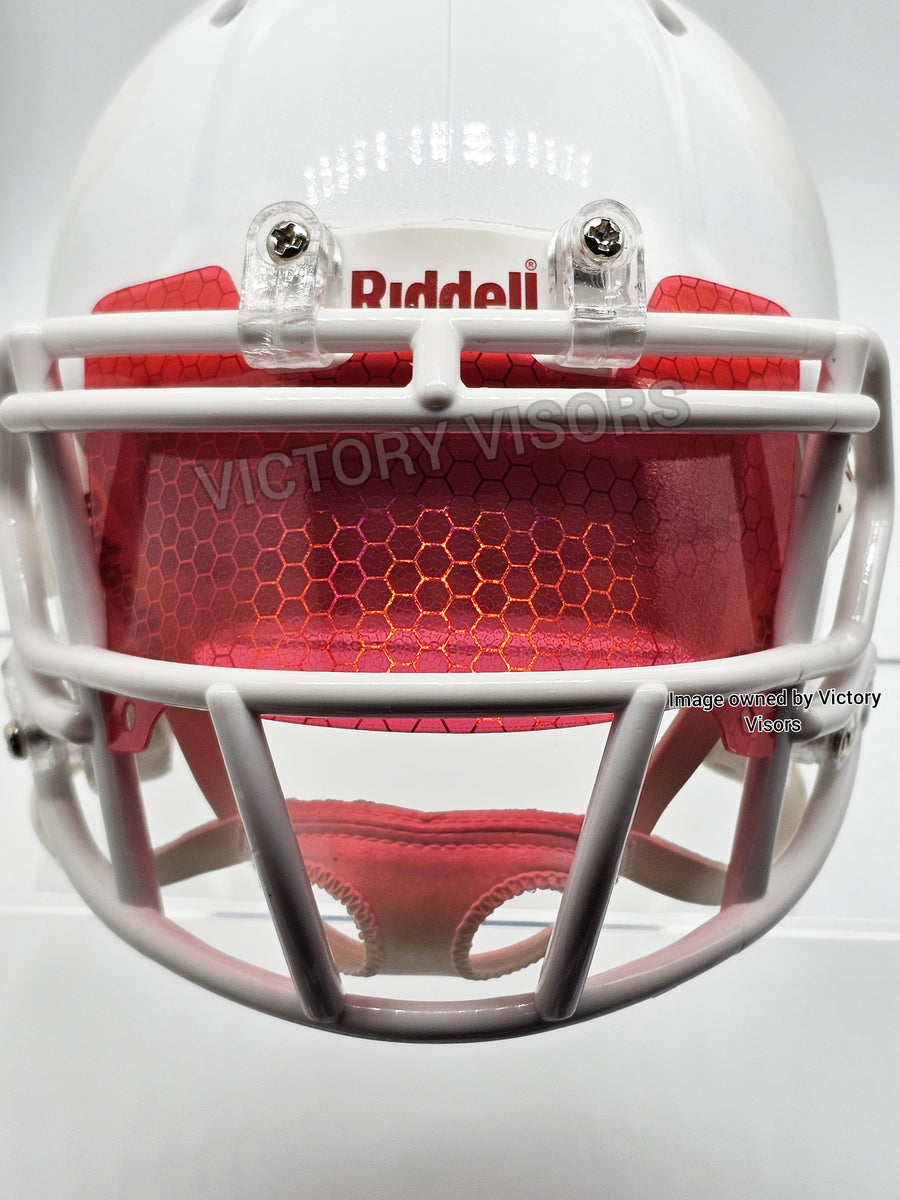 Red Holographic Honeycomb Mini Football Helmet Visor - Flat Style ...