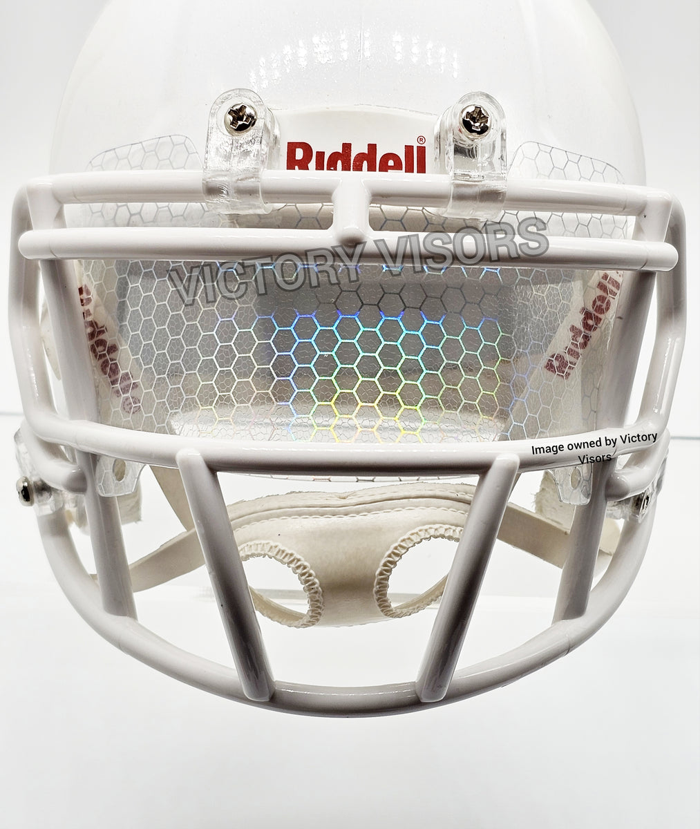 Clear Holographic Honeycomb Mini Football Helmet Visor - Flat Style ...