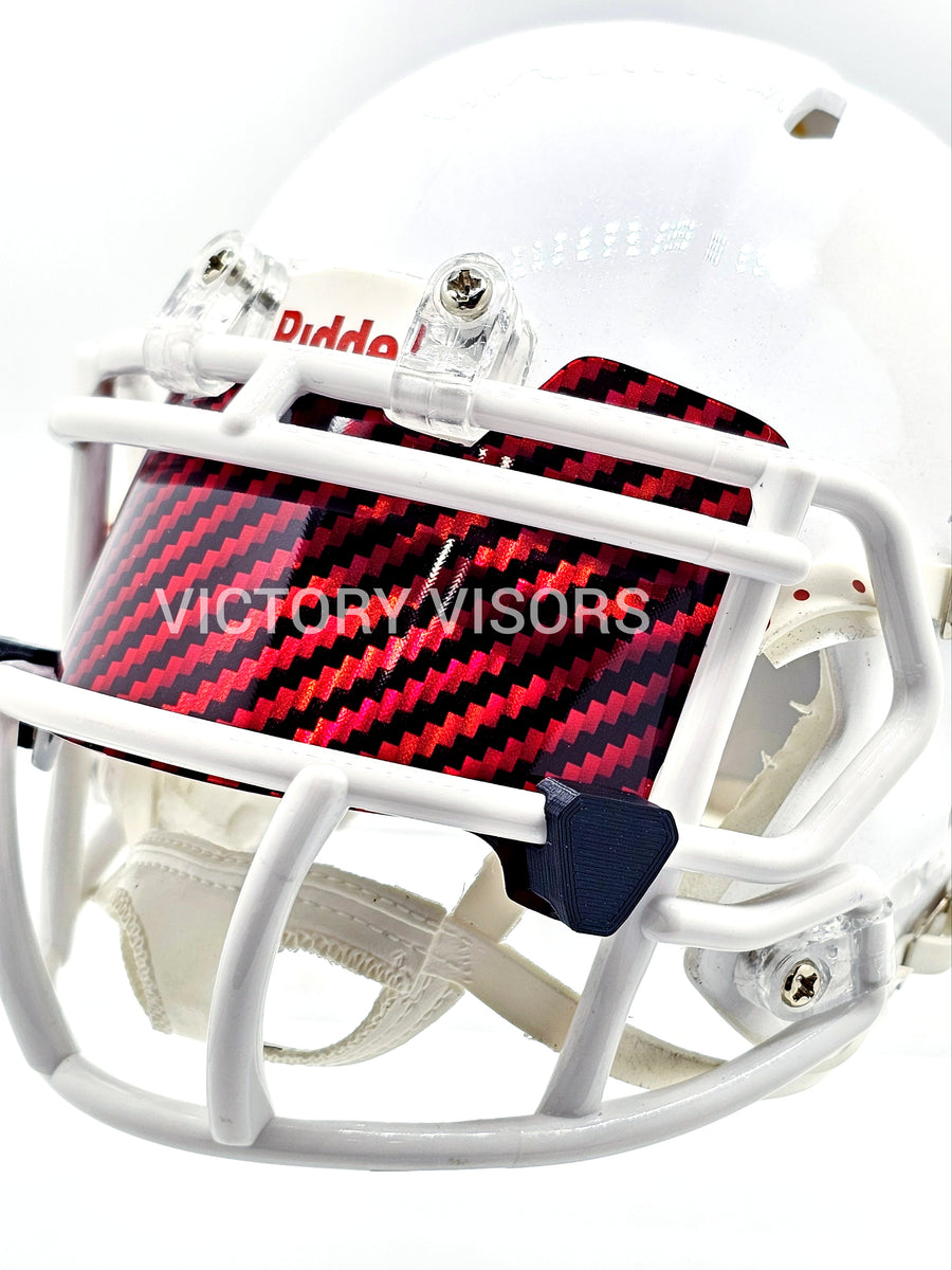 Red Carbon Fiber Mini Football Helmet Visor - Flat Style – Victory Visors
